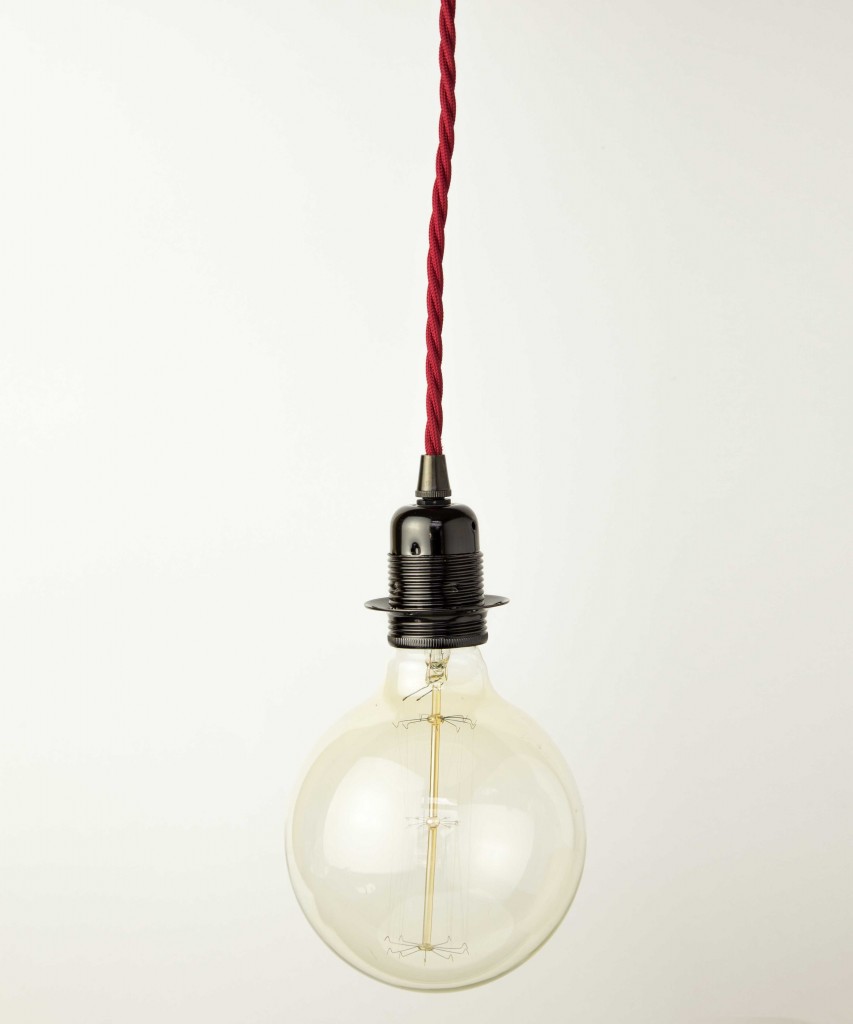 Ceiling rose set black hoop burgundy red cable william and watson ...